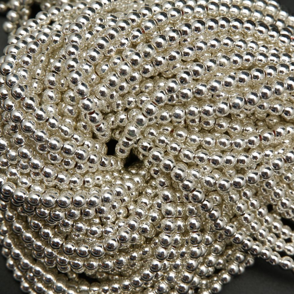 Silver Color Beads | Natural Gemstone Beads– Tejas Beads