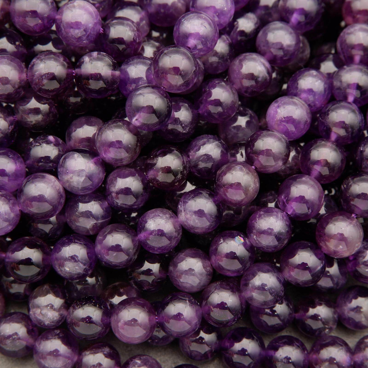 Amethyst · Smooth · Round · 6mm, 8mm– Tejas Beads