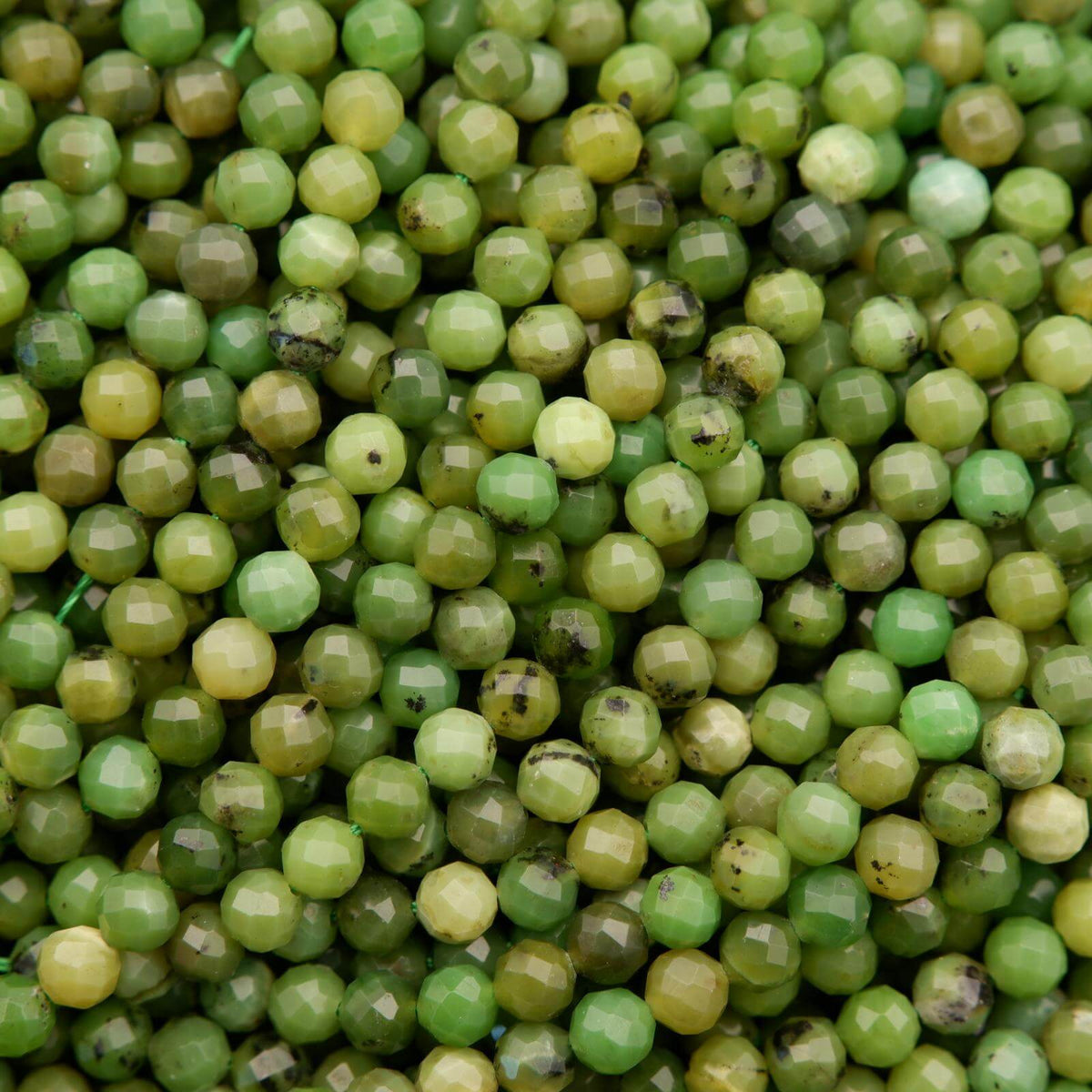 Canadian Jade · Microfaceted · Round · 4mm | Beads | Tejas Beads