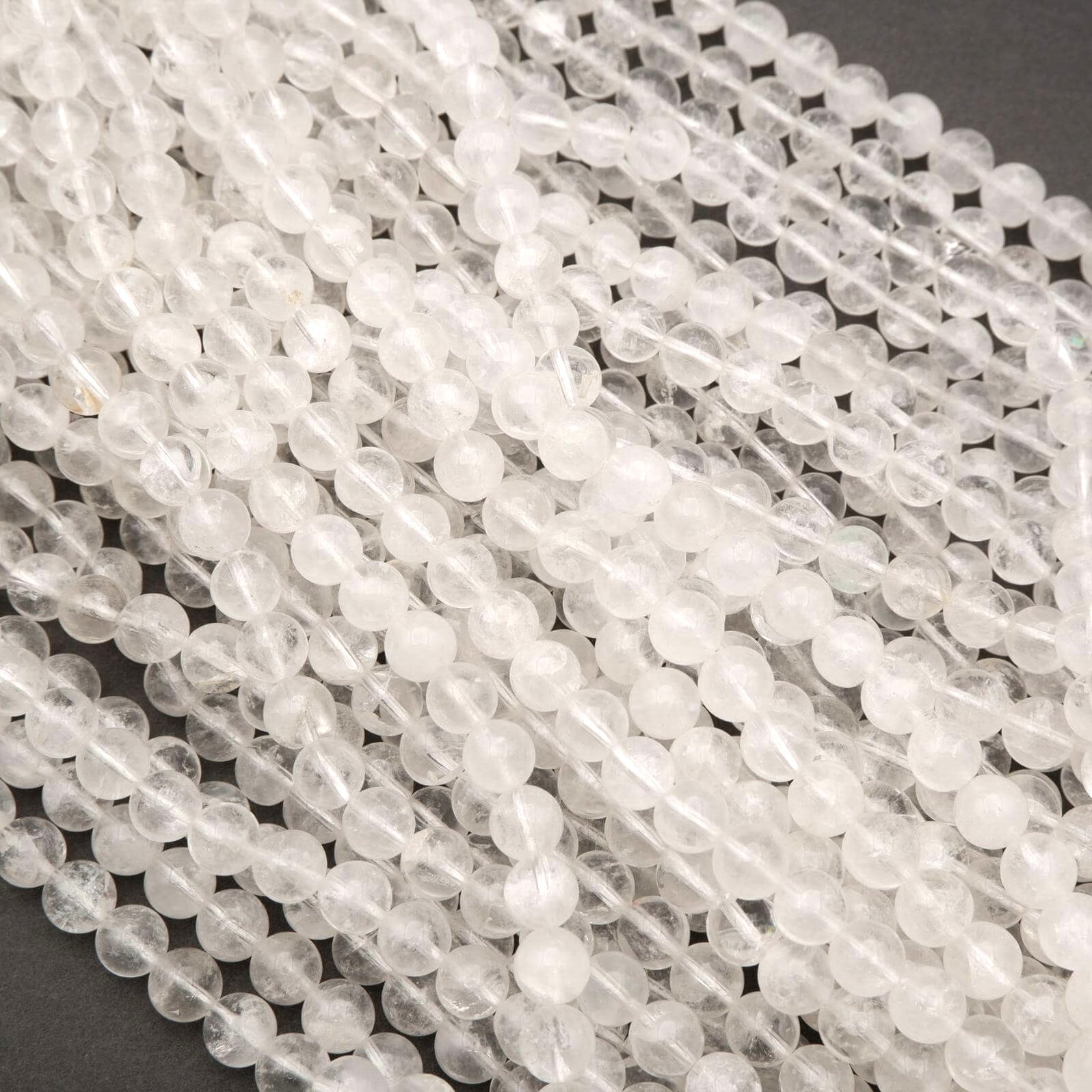 Clear Quartz · Smooth · Round · 6mm, 8mm– Tejas Beads