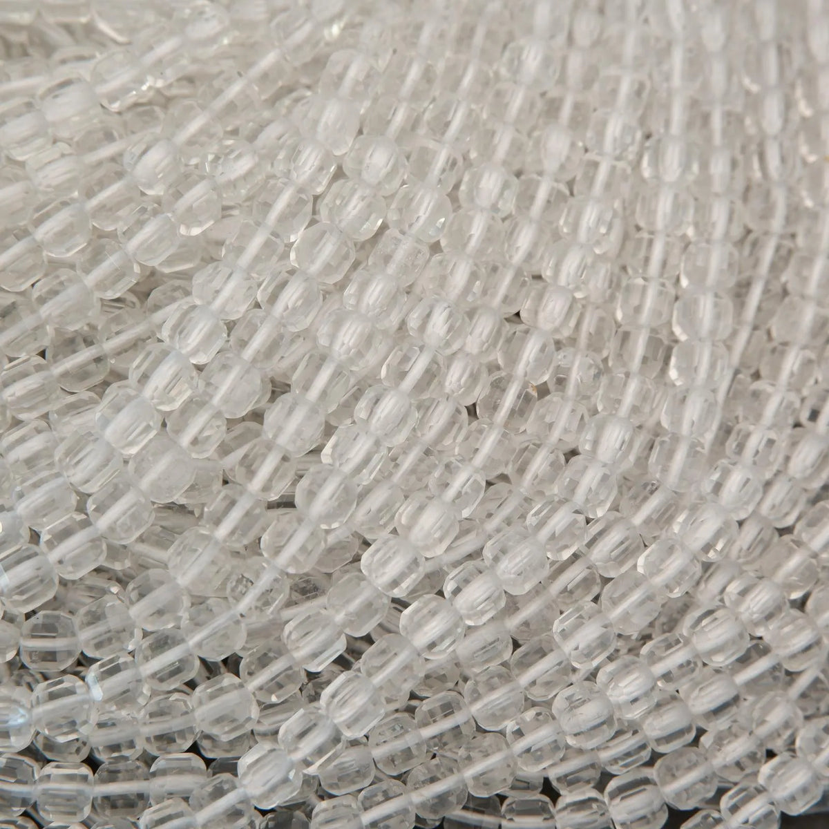 Clear Quartz · Microfaceted · Cube · 4mm | Beads | Tejas Beads