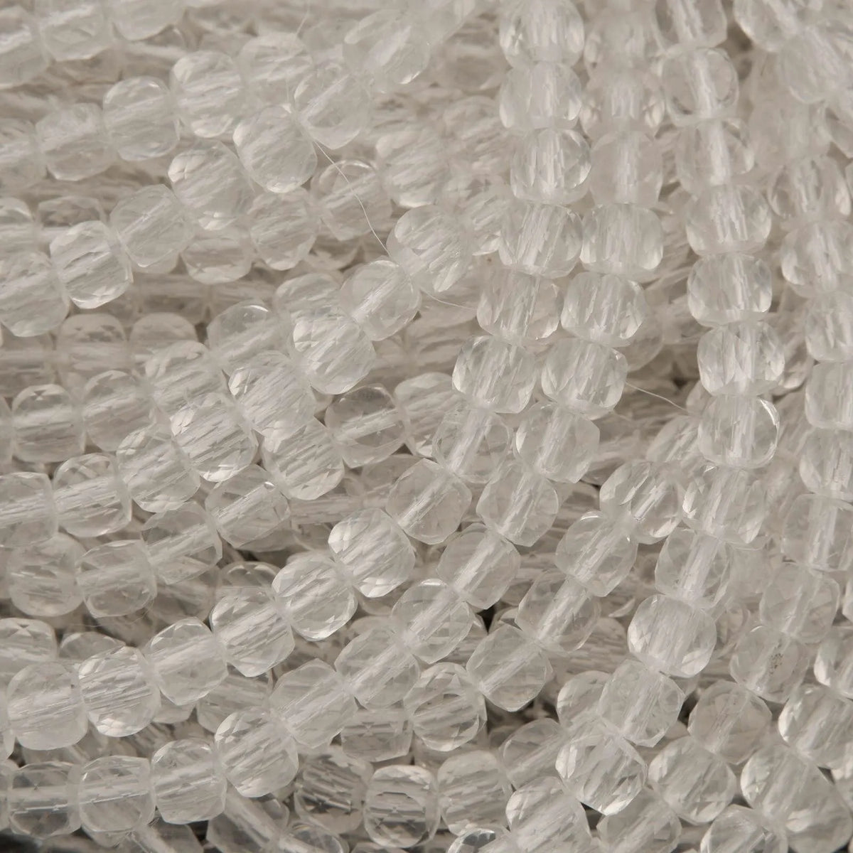 Clear Quartz · Microfaceted · Cube · 4.5mm | Beads | Tejas Beads