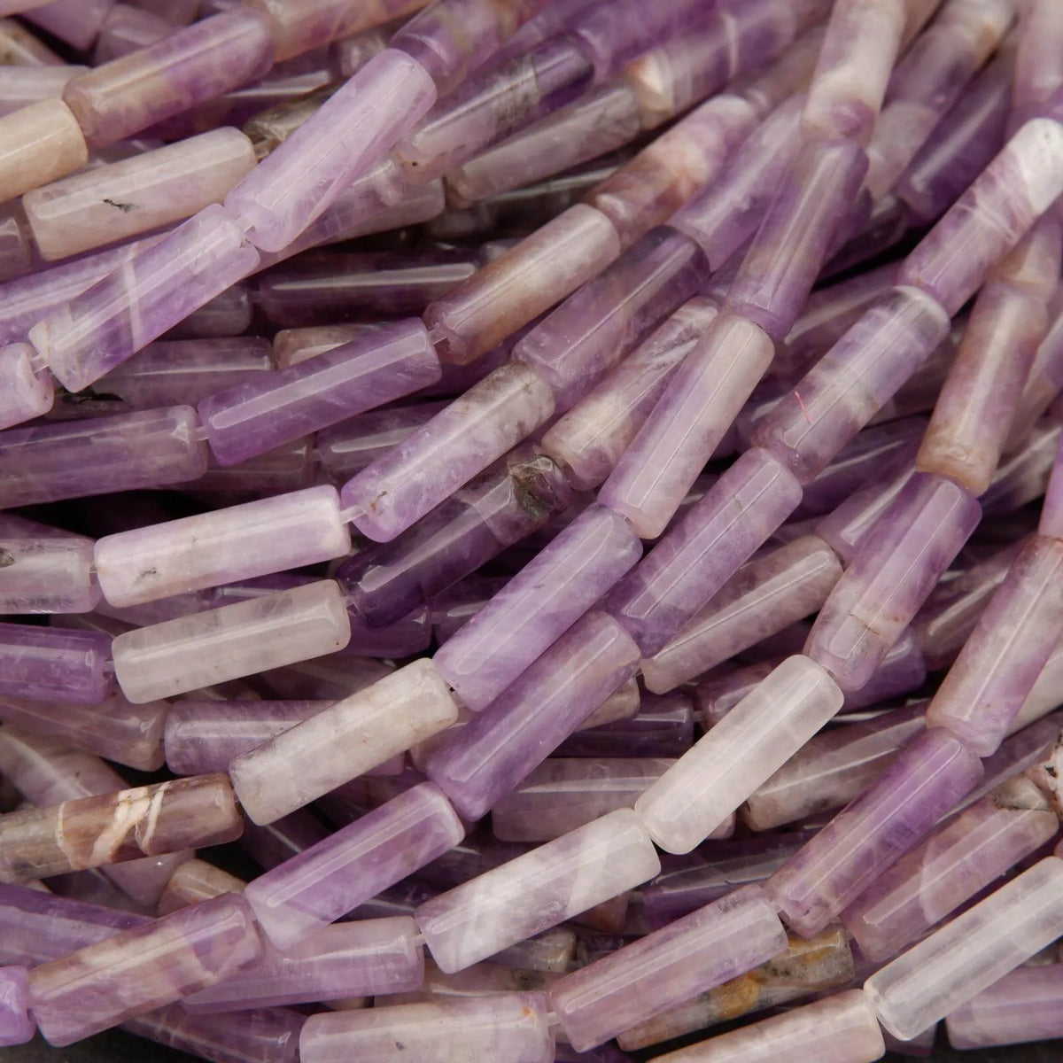 Chevron Amethyst · Smooth · Tube · 4mm | Beads | Tejas Beads