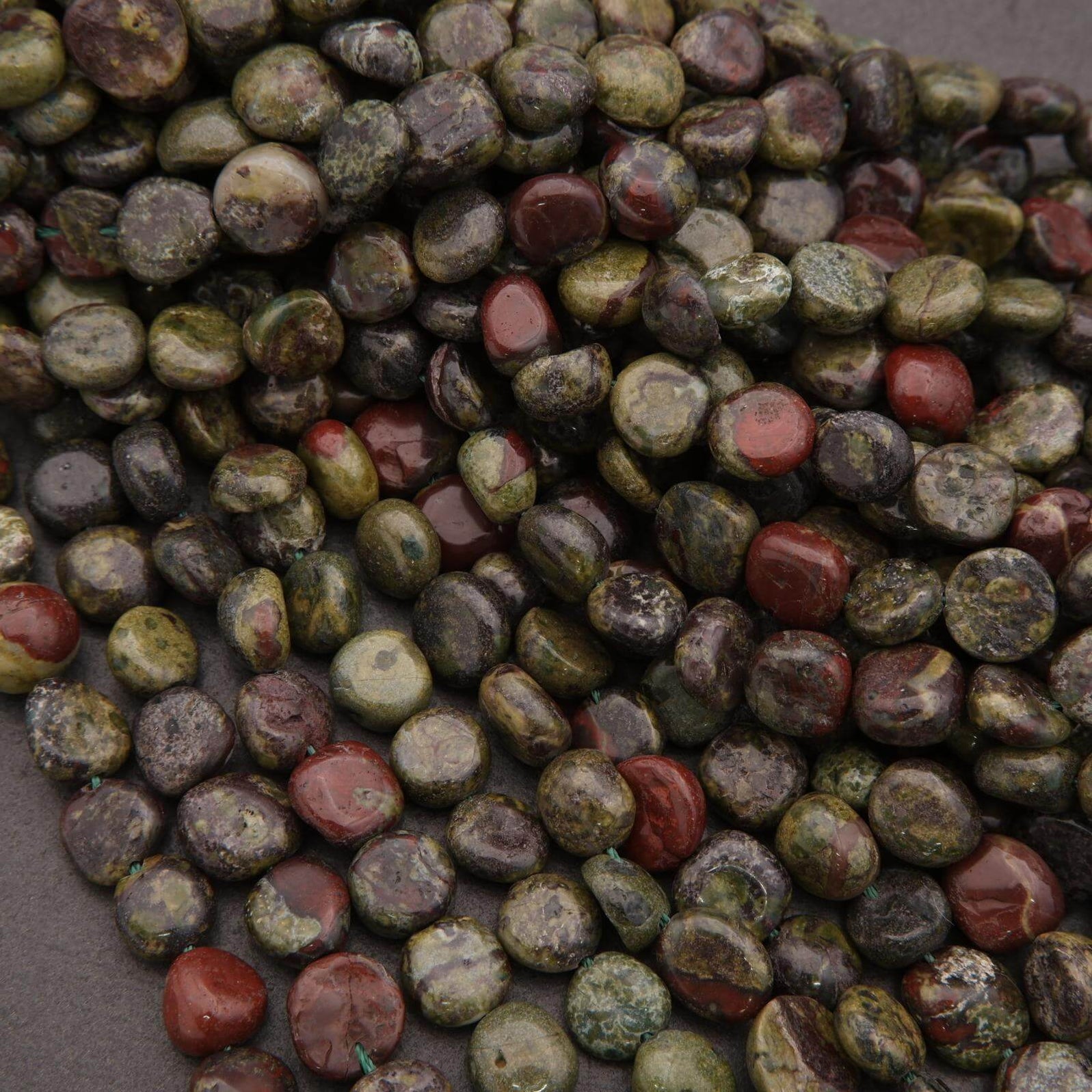 Dragon's Blood Jasper · Smooth · Pebbles · 8mm– Tejas Beads