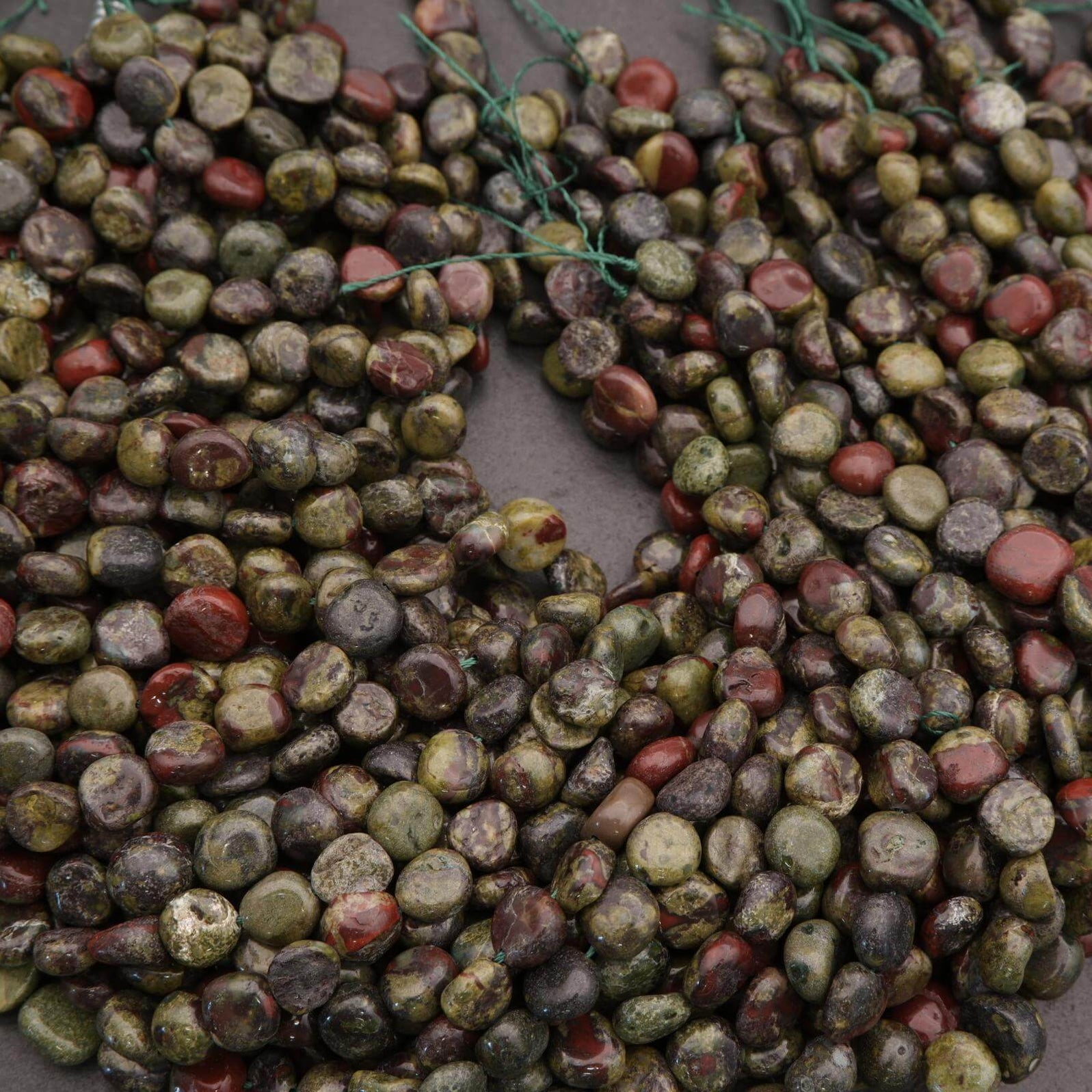Dragon's Blood Jasper · Smooth · Pebbles · 8mm– Tejas Beads