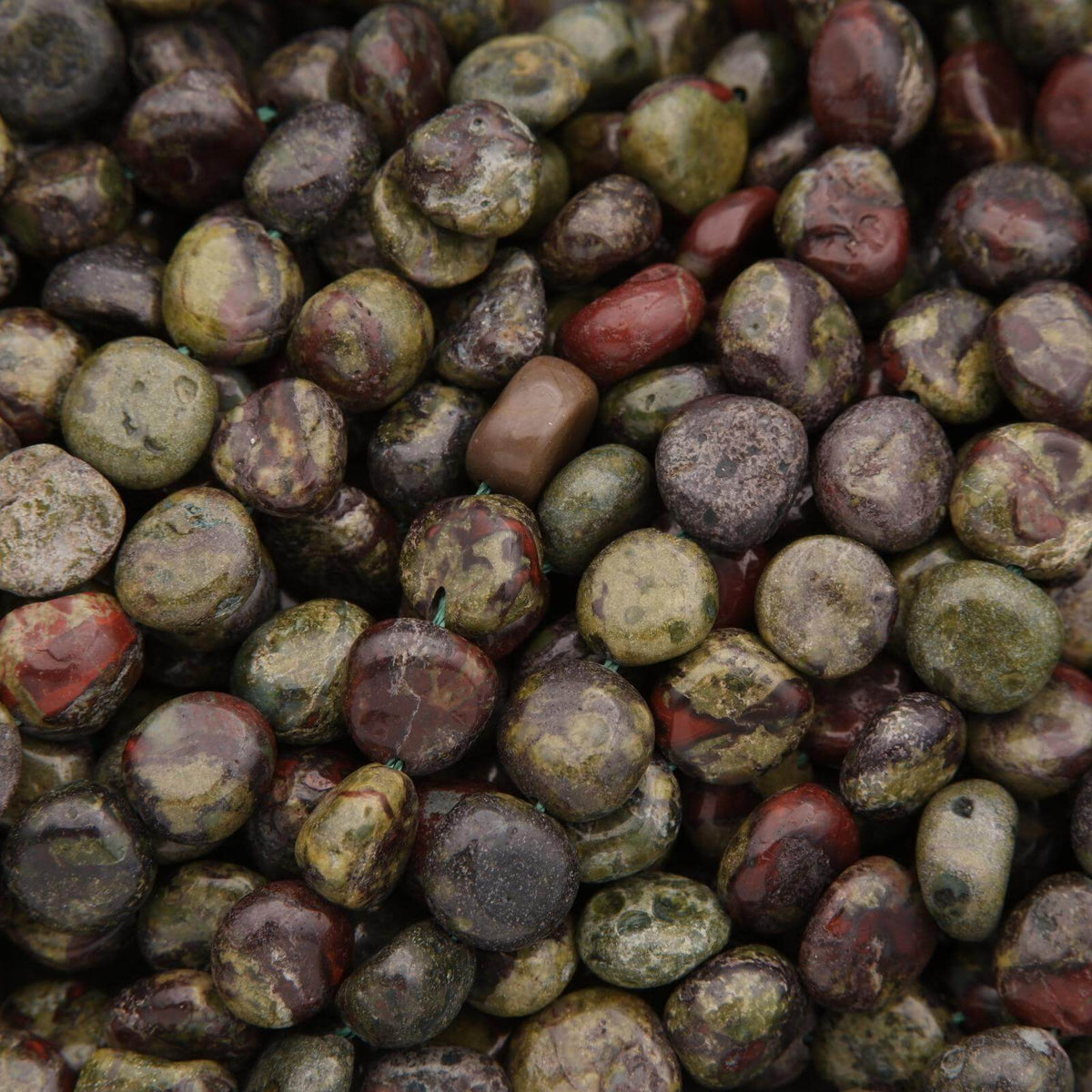 Dragon's Blood Jasper · Smooth · Pebbles · 8mm– Tejas Beads