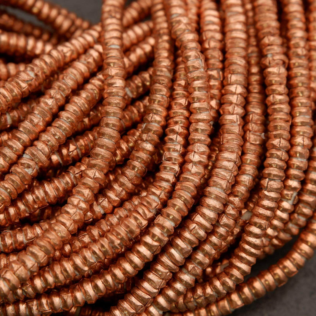 Ethiopian Copper · Smooth · Heishi · 3.5mm | Beads | Tejas Beads