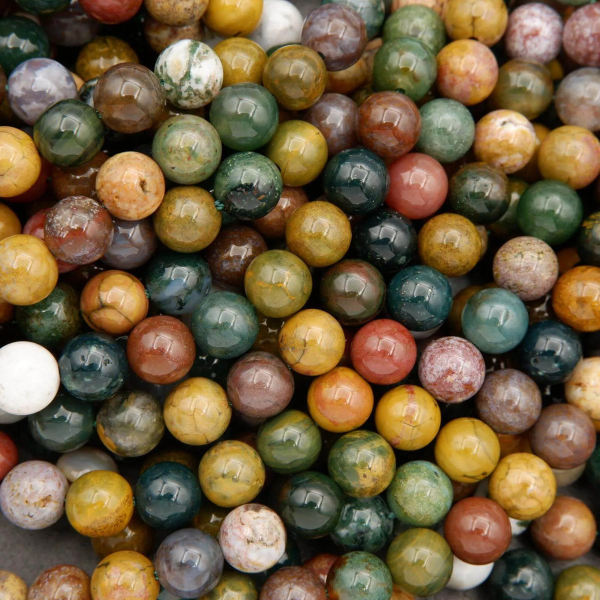 Kambaby Ocean Jasper · Smooth · Round · 6mm, 8mm, 10mm | Beads | Tejas ...