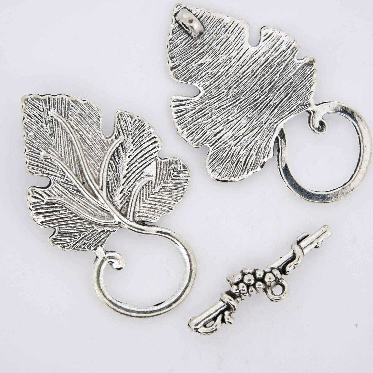 Leaf Toggle Clasp · Antique Silver Plated Finding · 6 sets | Finding ...