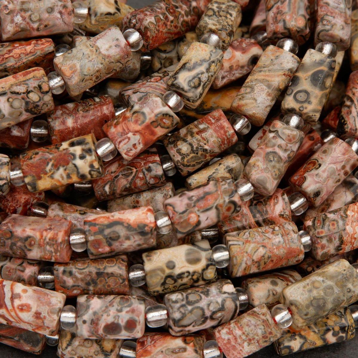 Leopard Skin Jasper · Smooth · Freeform Tube · 8mm | Beads | Tejas Beads