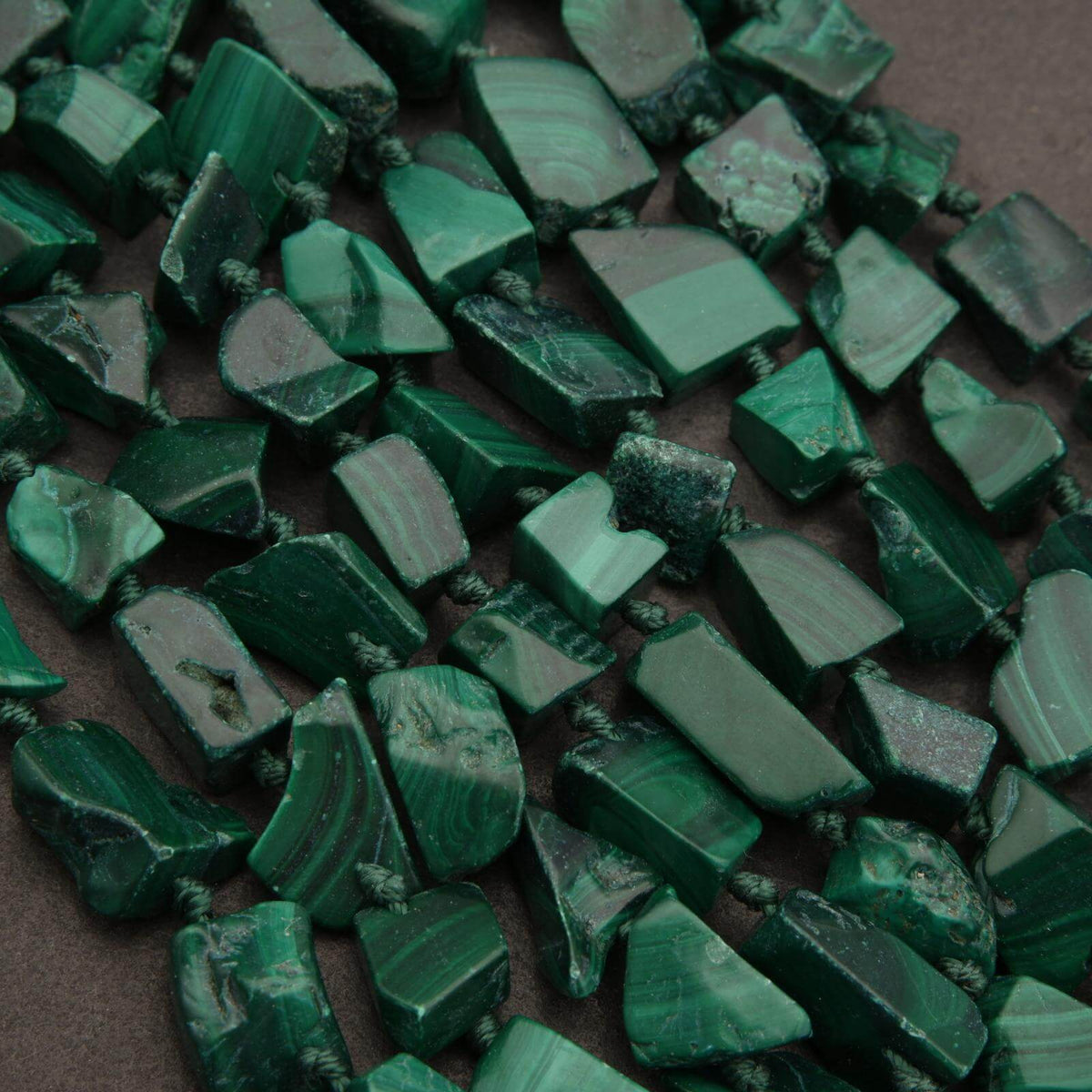 Malachite · Smooth Raw Cut · Freeform Nugget · 10mm– Tejas Beads