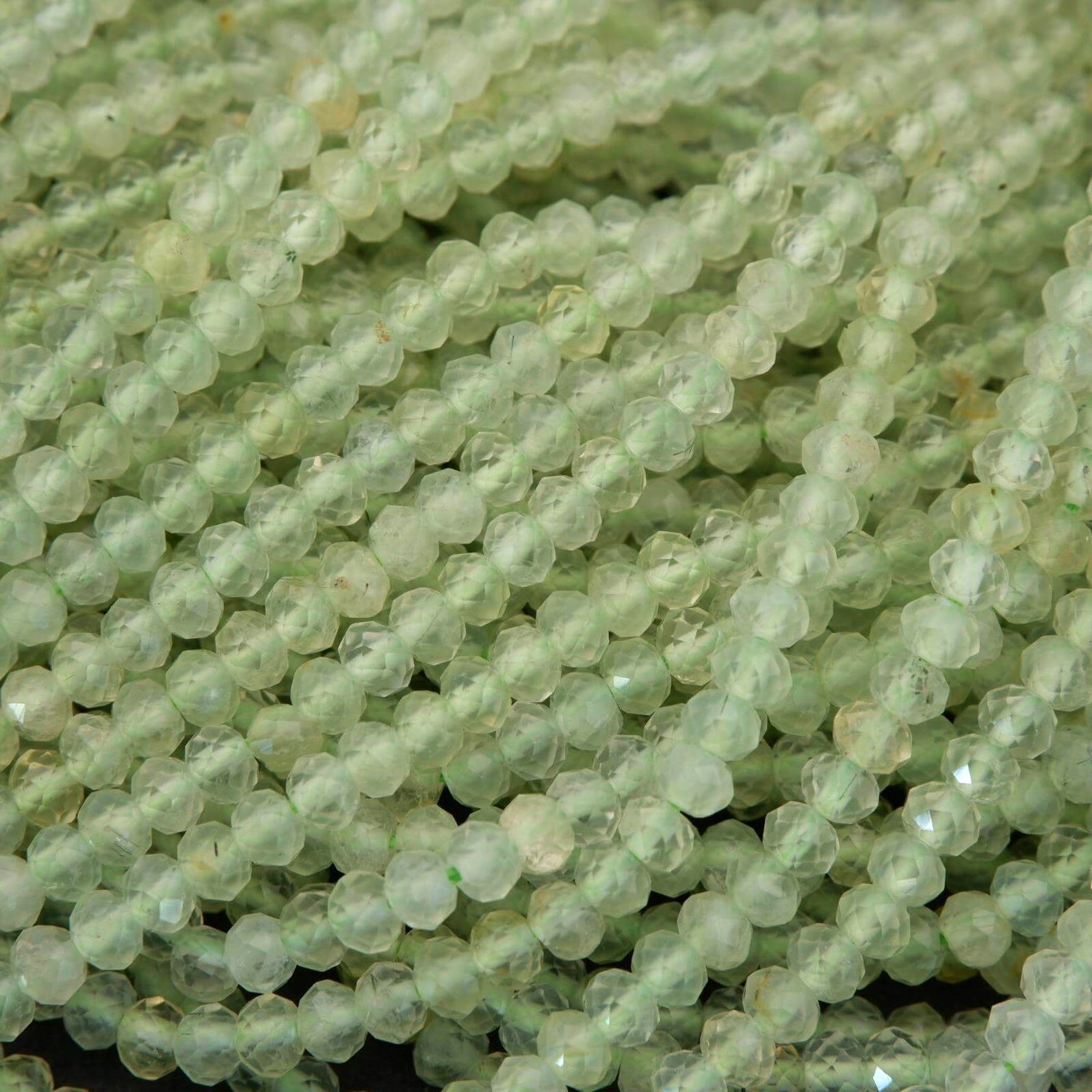 Prehnite Beads With Epidote Inclusions | Natural Gemstone Beads– Tejas ...