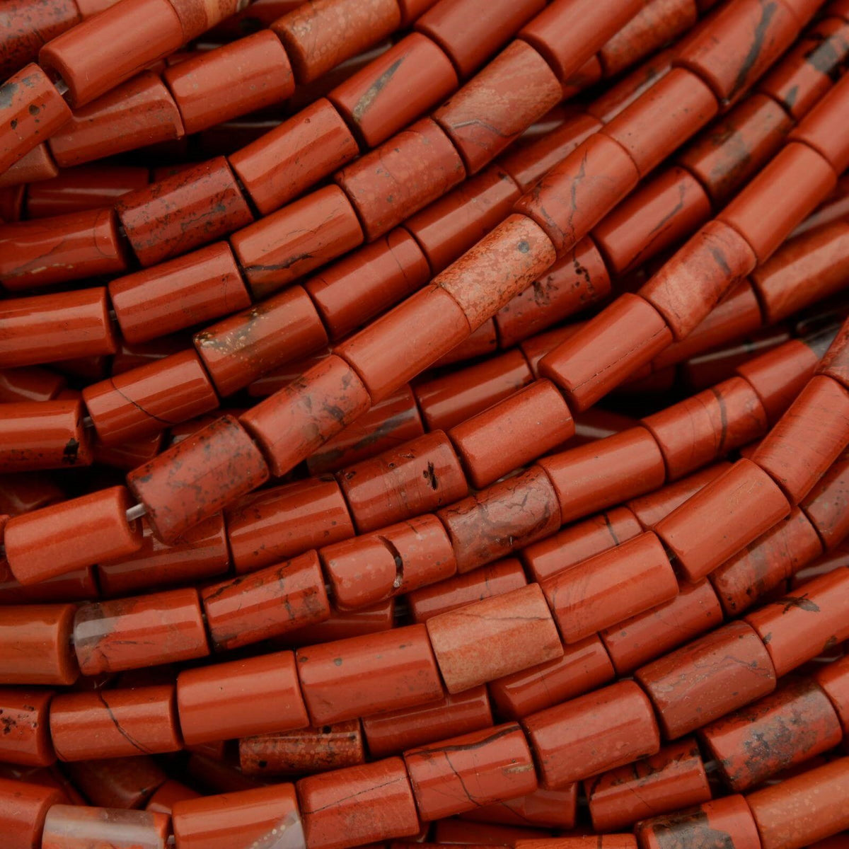 Red Jasper · Smooth · Tube · 4mm to 5mm **CLEARANCE**– Tejas Beads