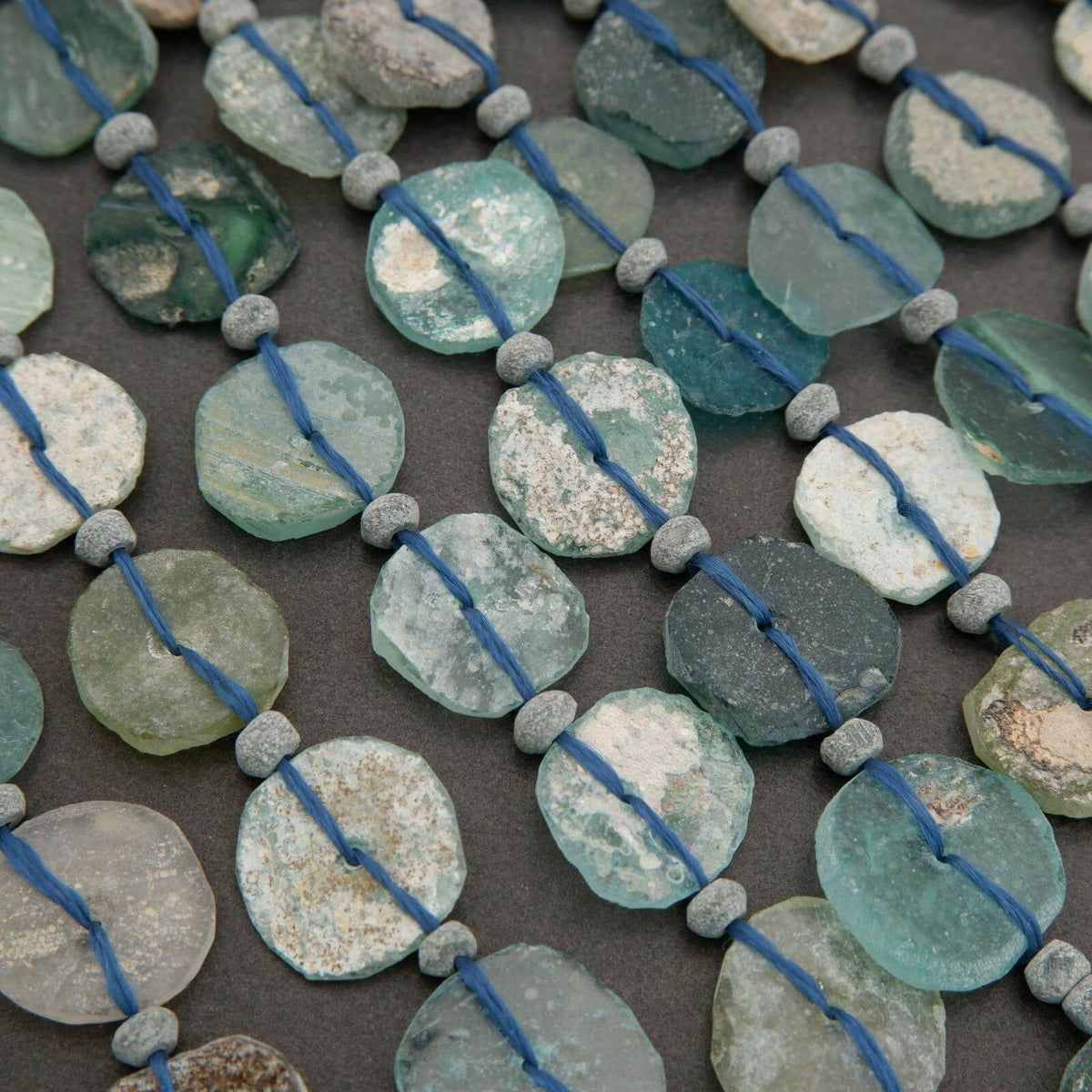 Roman Glass · Matte · Coin · Graduated 12mm to 20mm | Beads | Tejas Beads