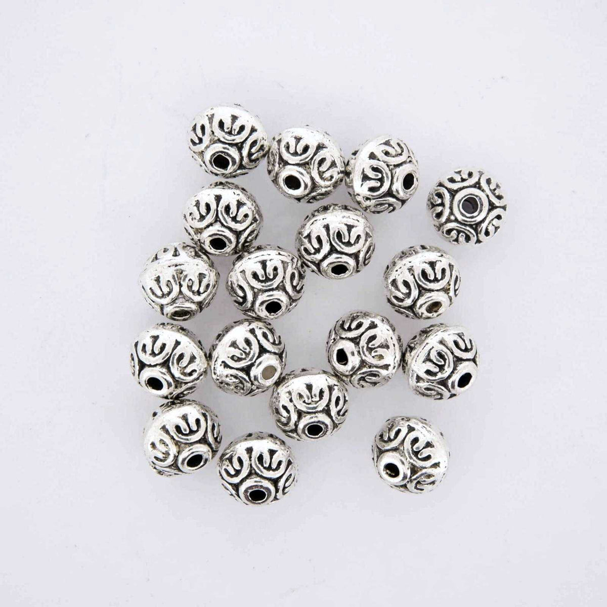 Pattern Ball Bead · Antique Silver Plated Finding · 7mm · 28pcs ...