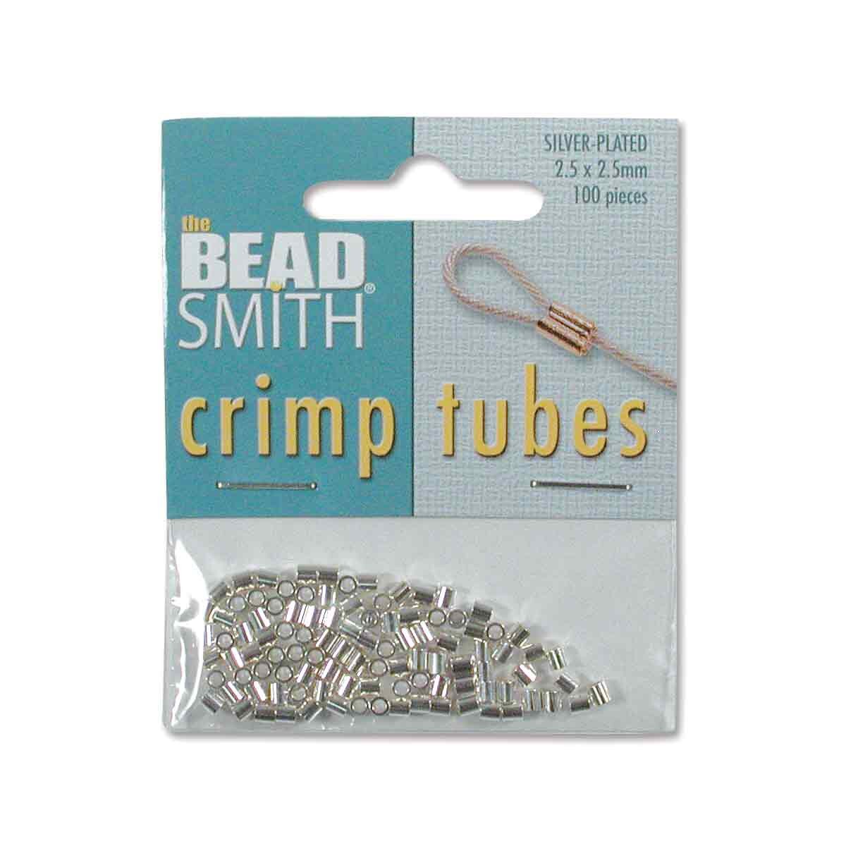 Beadsmith Crimp Tube · Silver Plated · 2.5mm OD · 1.3mm ID · Appx. 100 ...