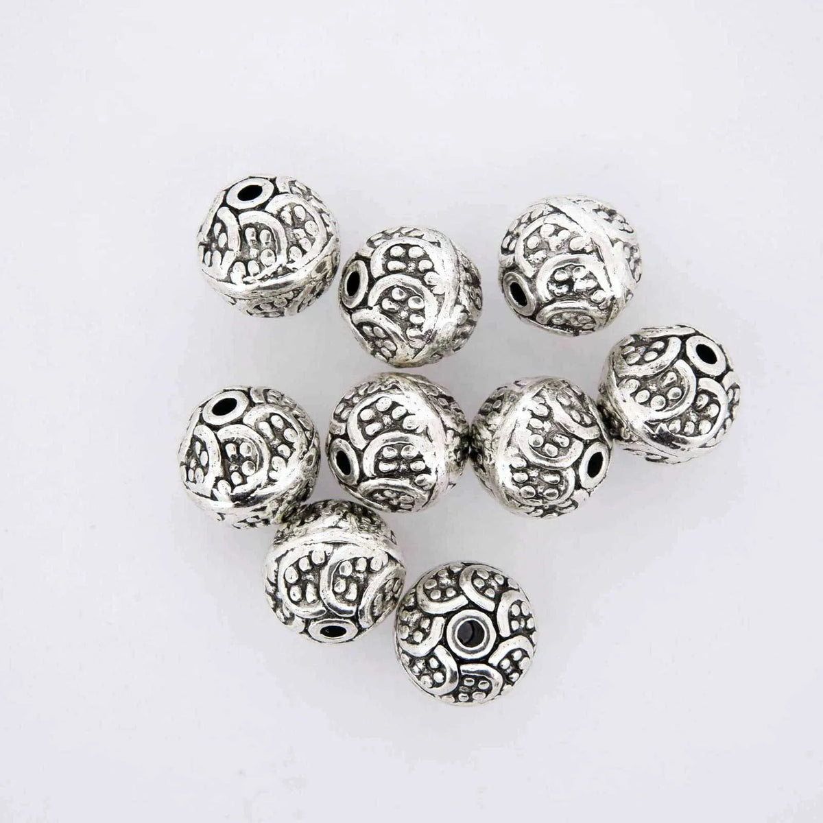 Ball Bead · Antique Silver Plated Finding · 9mm · 12pcs | Finding ...