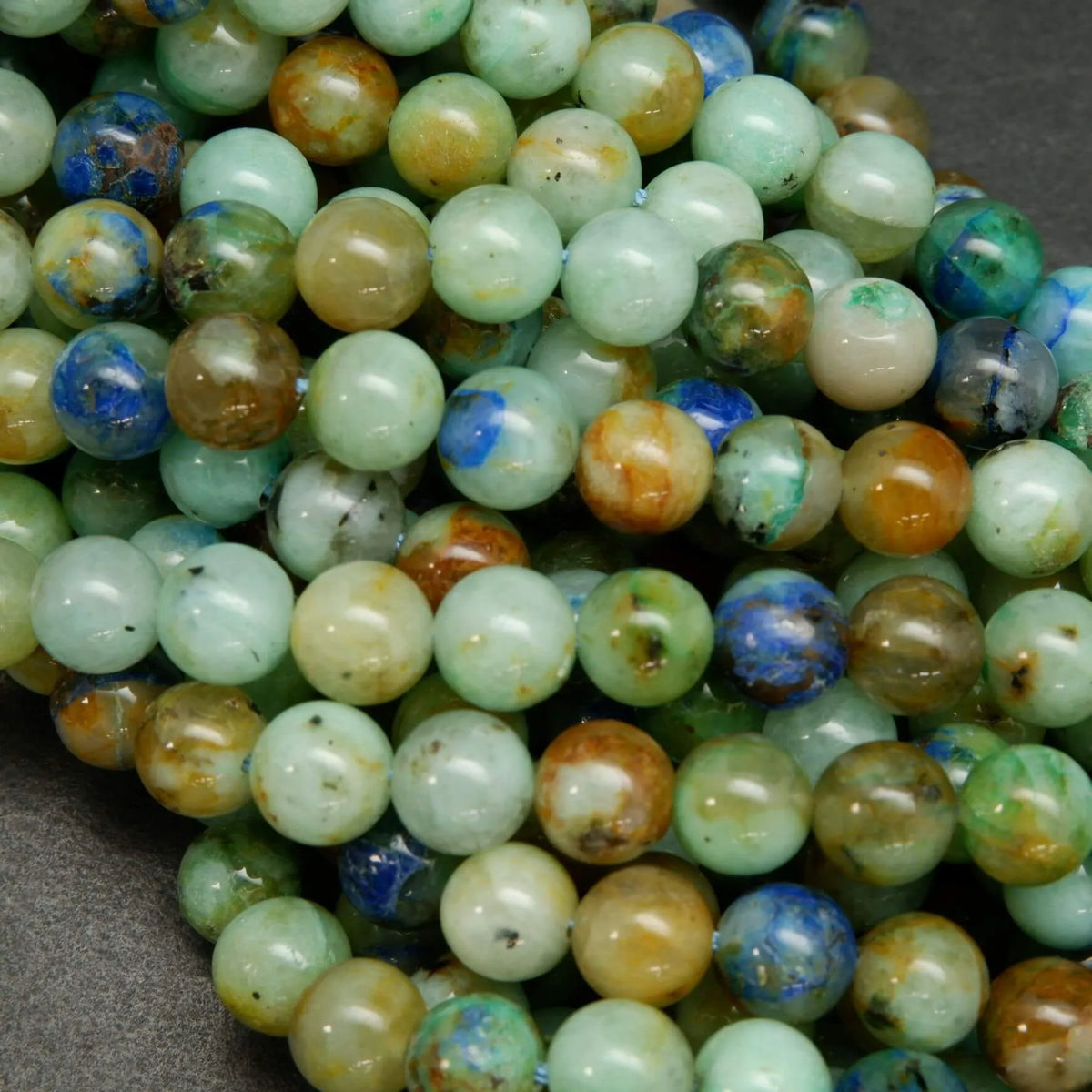 Natural Azurite in Quartz Beads | Tejas Beads