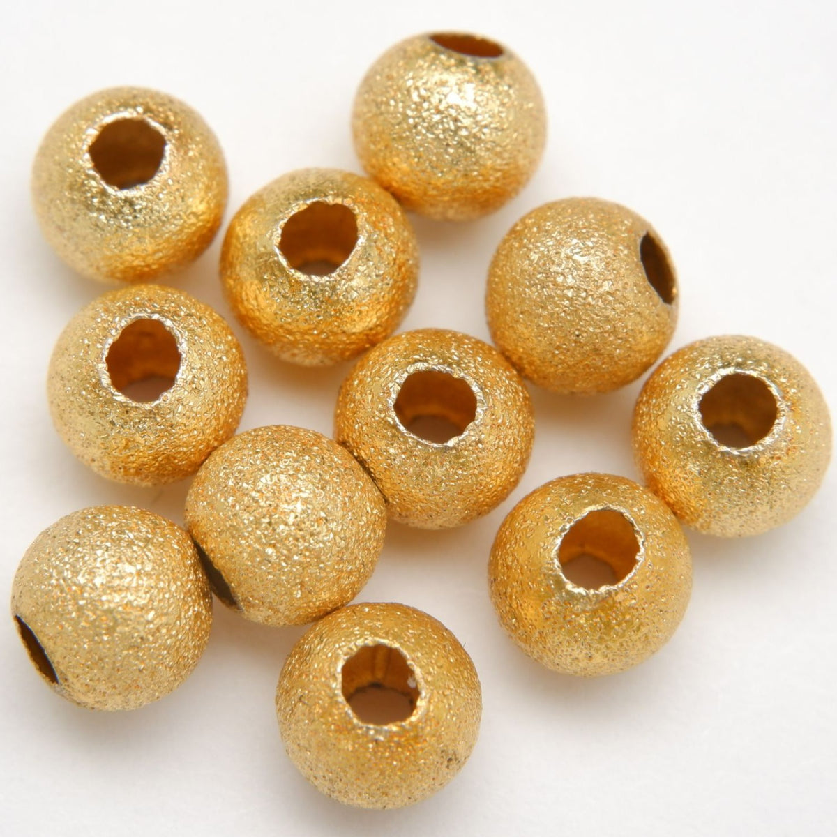Brushed Sphere · Gold Finished Brass · 4.5mm, 5.5mm | Tejas Beads