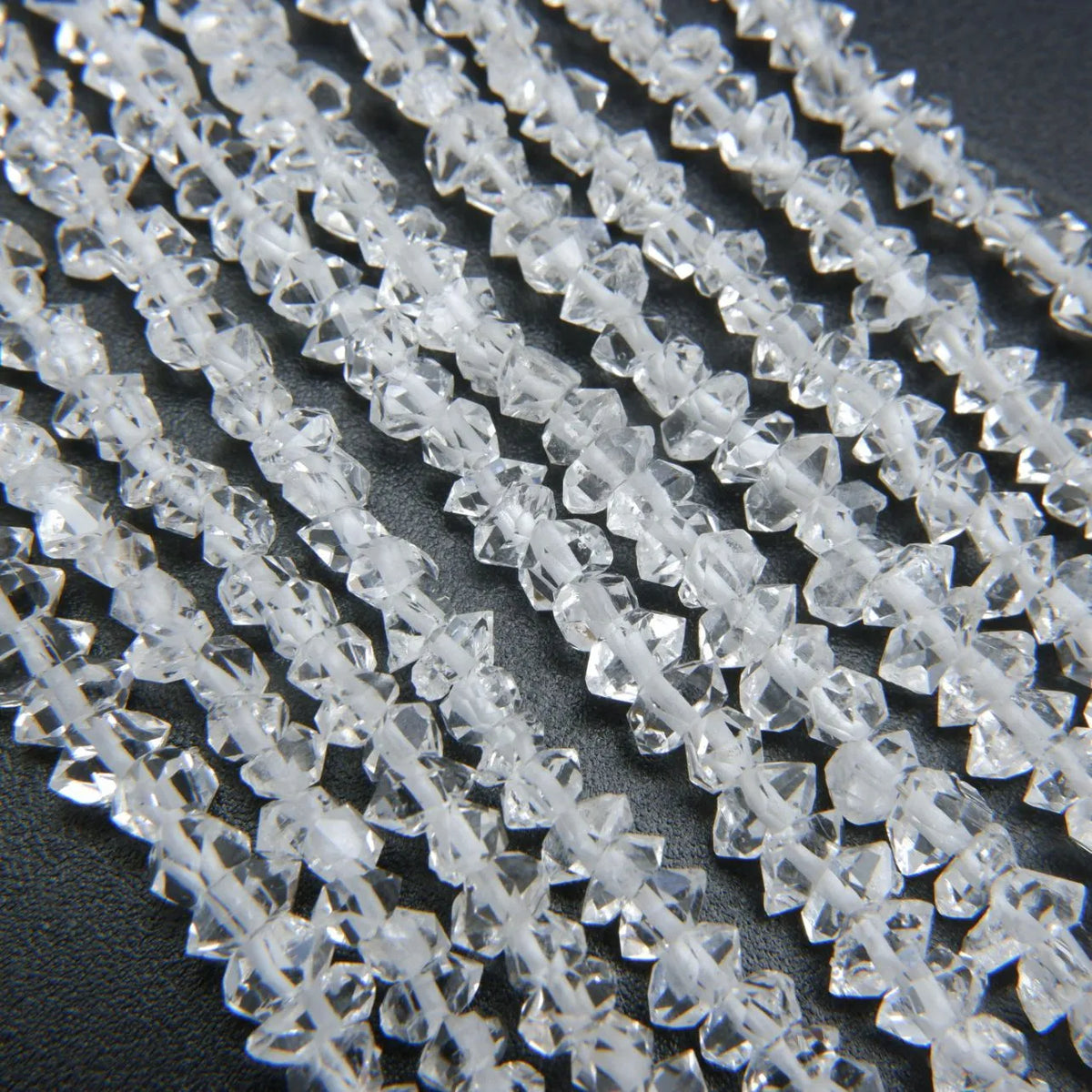 Herkimer Diamond Quartz Beads | Double Point Terminated– Tejas Beads