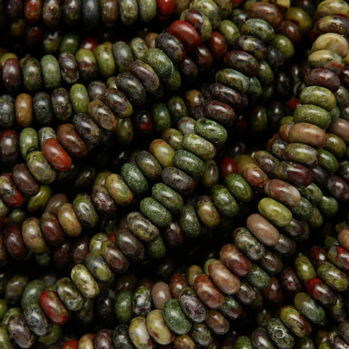 Dragon's Blood Jasper · Smooth · Rondelle · 2x4mm | Bead | Tejas Beads