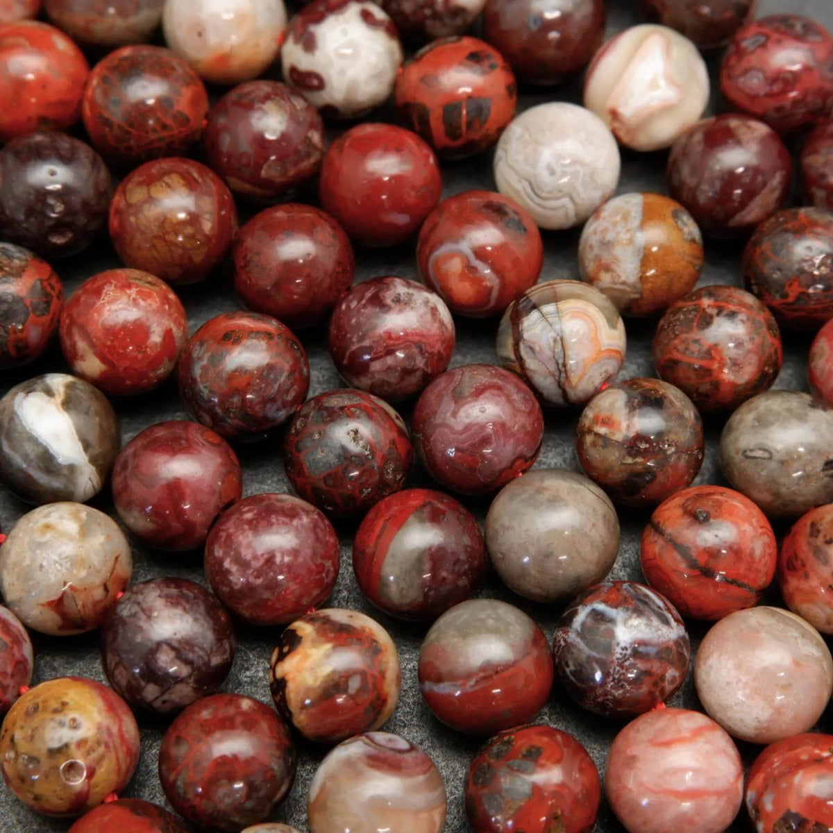 Laguna Lace Agate · Smooth · Round · 6mm, 8mm **CLEARANCE** | Bead ...