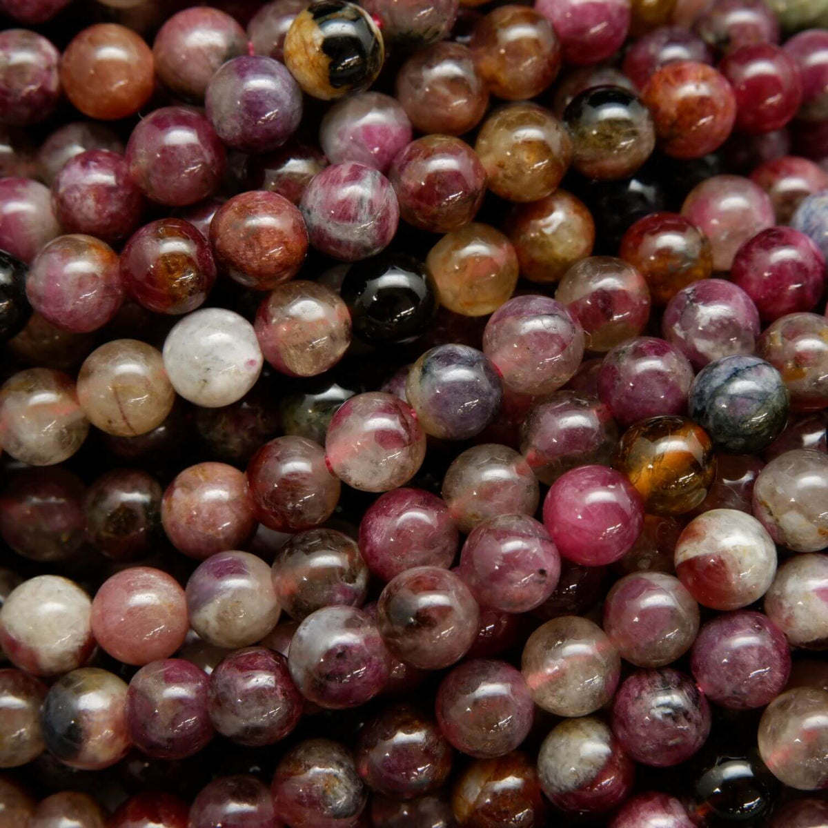 Natural Pink Tourmaline Beads | Polished Rounds– Tejas Beads