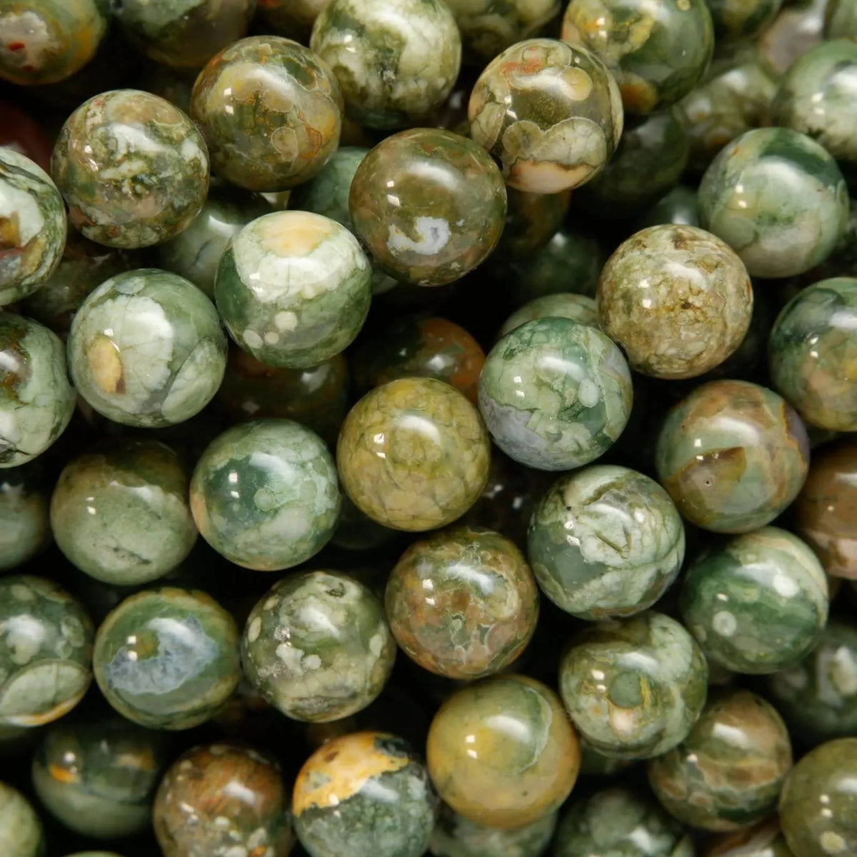 Rainforest Rhyolite Jasper Beads | Polished Round Beads– Tejas Beads