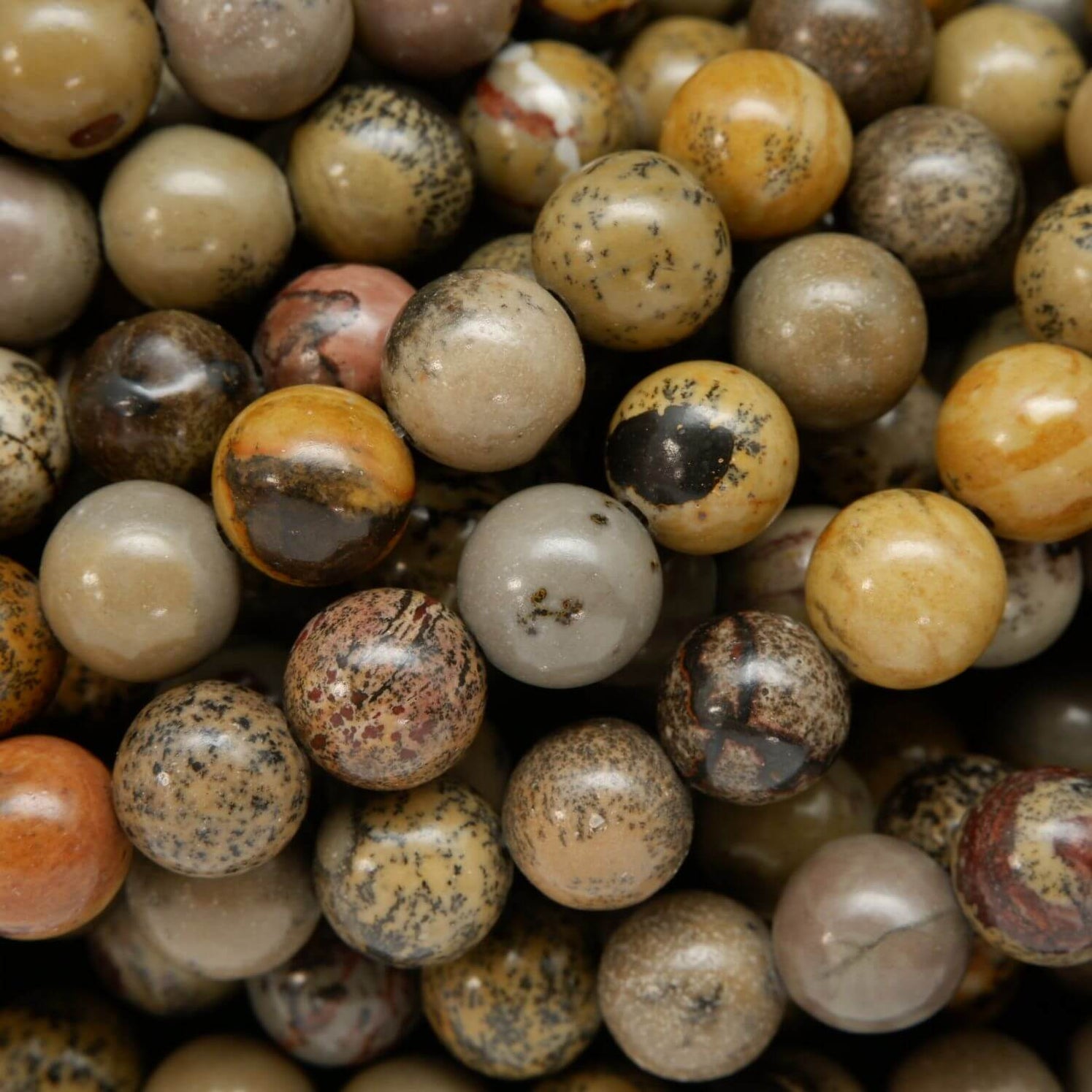 Artistic Jasper · Smooth · Round · 4mm, 6mm, 8mm, 10mm | Beads | Tejas ...