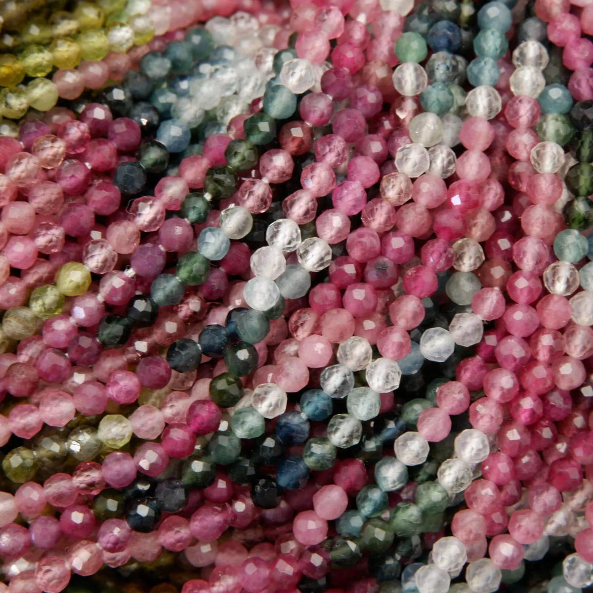 Watermelon Tourmaline A+ · Ombre · Microfaceted · Round · 2.5mm | Bead ...