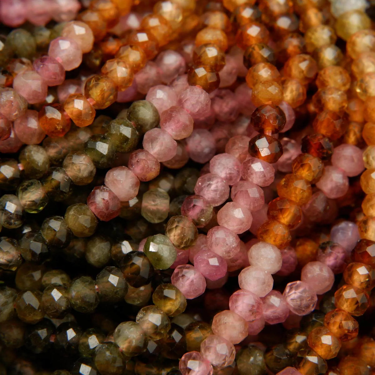Watermelon Tourmaline A · Ombre · Microfaceted · Rondelle · 2.8mm ...